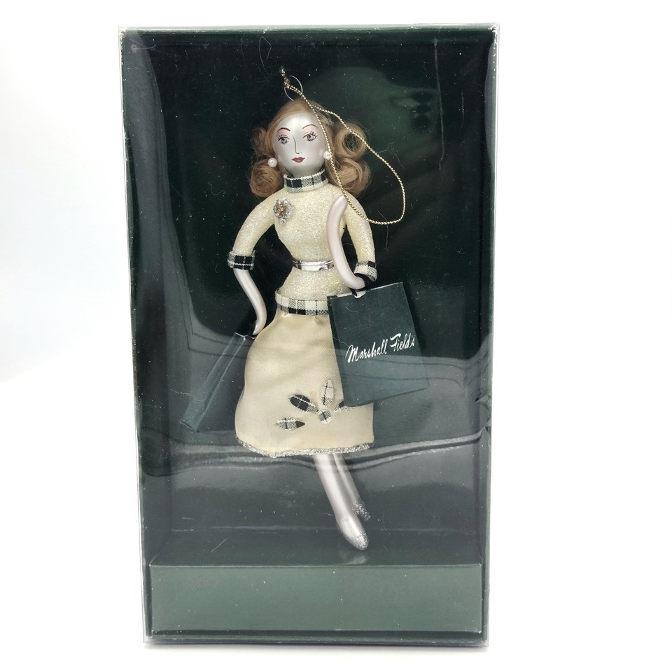 2004 Marshall Fields Sofia De Carlini Shopping Lady Glass Ornament New in Box | eBay
