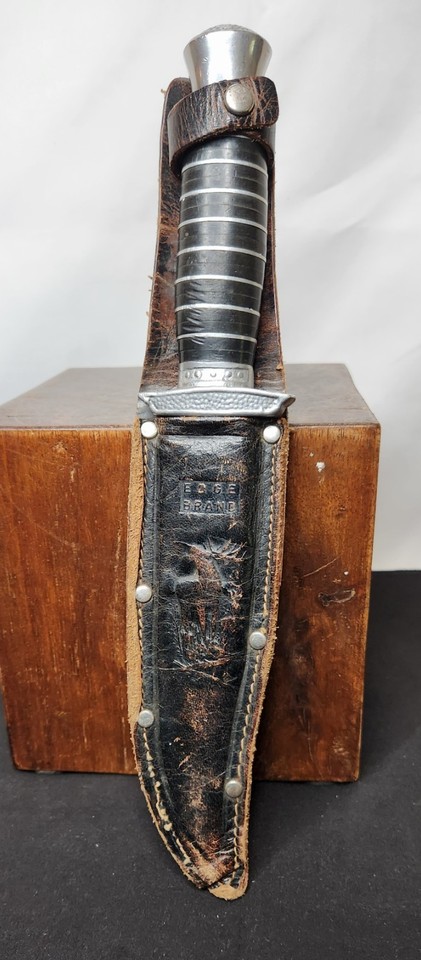 Rare Vintage Edge Brand Frontier Bowie Knife Stacked Leather Solingen ...