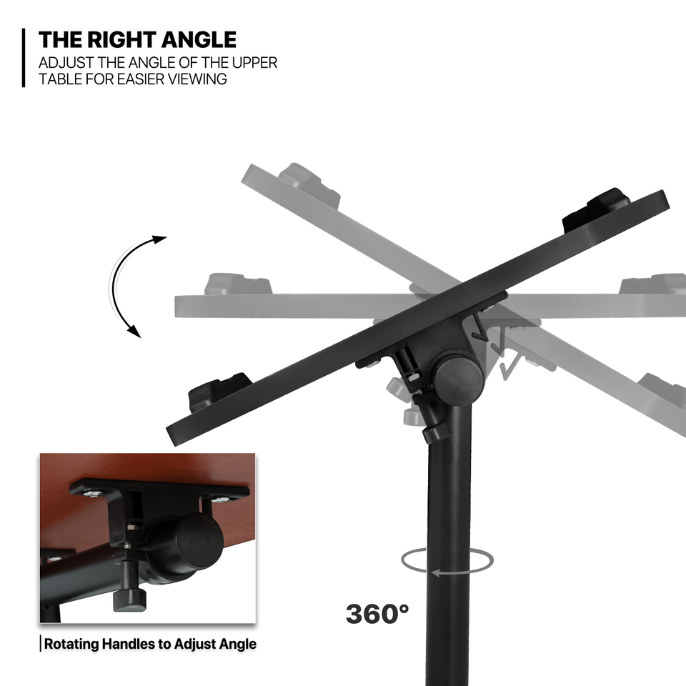 [SWIVEL ROLLING] Laptop Desk Adjustable Height Table Stand Wooden Sofa ...