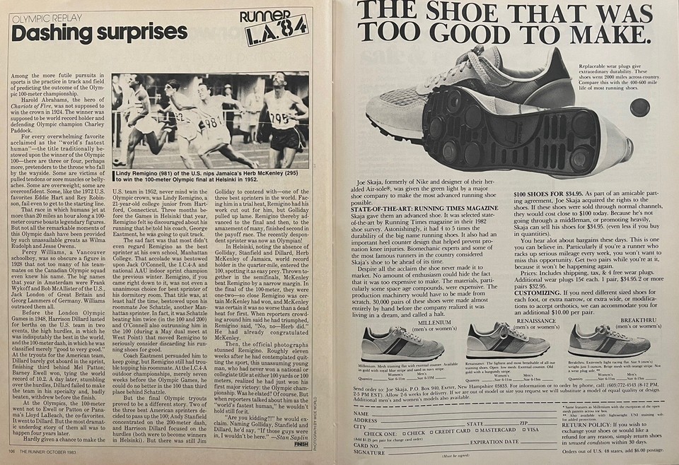 1983 The Runner Magazine October Olympic Countdown, 2 Nike ads | eBay