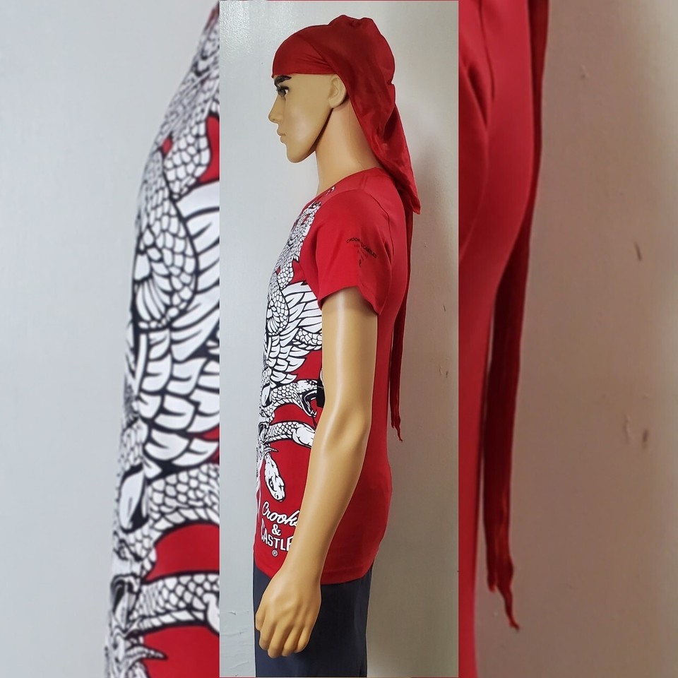 CROOKS & CASTLES OVP MEDUSA TEE MEN'S CREW NECK SHORT SLEEVE SIZE L RED ...