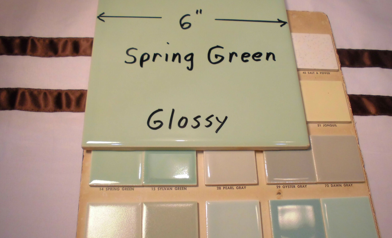 1 pc. 6" X 6" Glossy Ceramic Tile *Spring Green* by American Olean ...