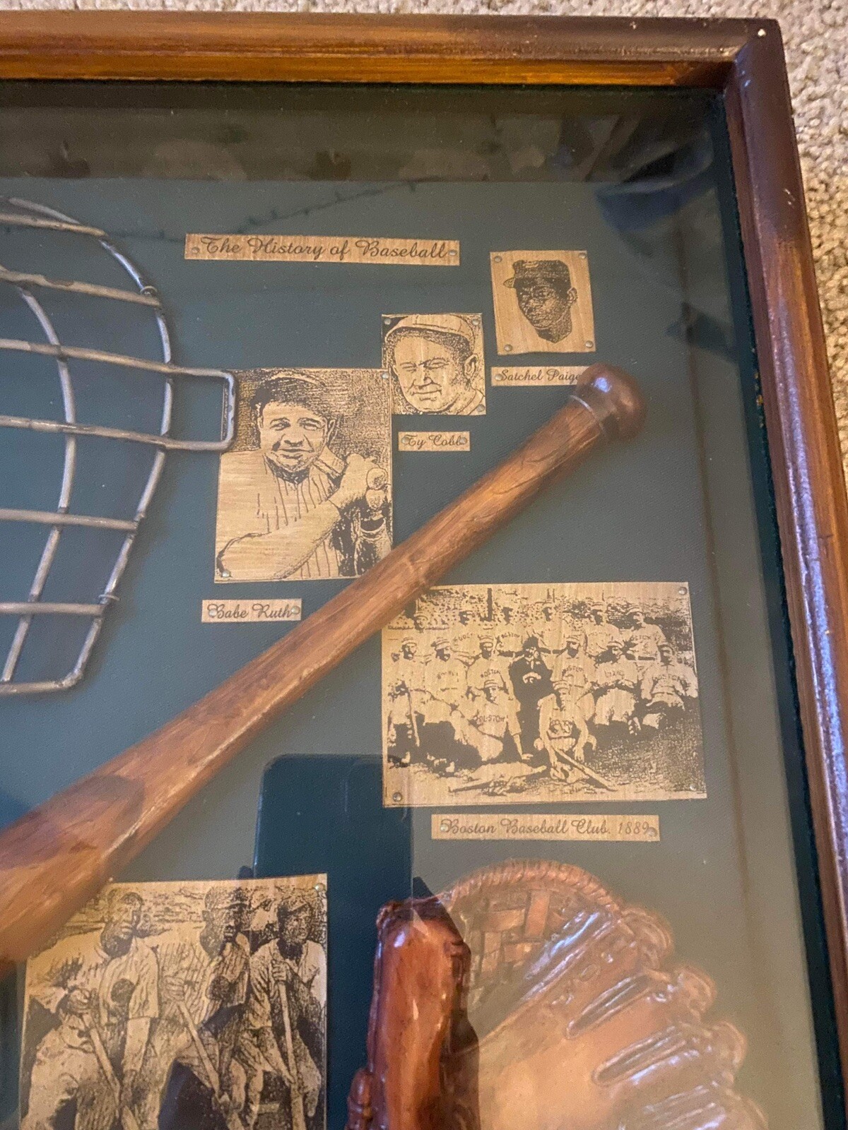 vintage baseball display case bat glove babe ruth | eBay