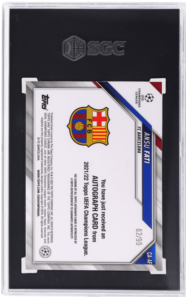 2021 Topps Chrome UEFA Champions Ansu Fati Auto Neon Green Refractor ...