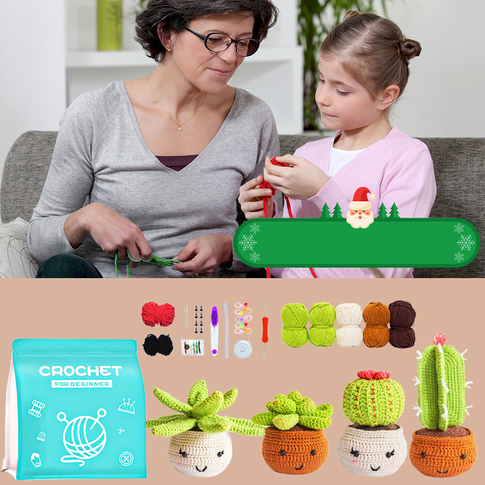 Cute Cactus Toys Crochet Starter Kit with Video Tutorials for Beginners (Cactus) | eBay