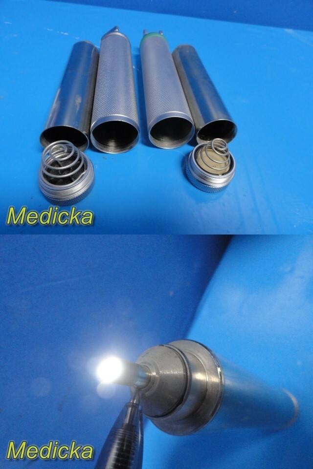 Heine Standard Fiberoptic Laryngoscope Handles (LED/Non-LED) W/ Inserts ...