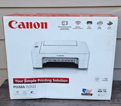 Canon Pixma TS3122 Wireless All-in-One Inkjet Printer (NEW BOX HAS SOME ...