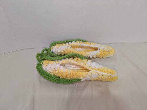 Crochet Corn Slippers Handmade Novelty House Shoes Humorous Funny ...
