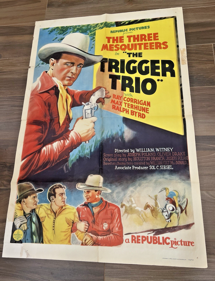 Original 1 Sheet movie poster-The Three Mesquiteers - The Trigger Trio - 1937 | eBay