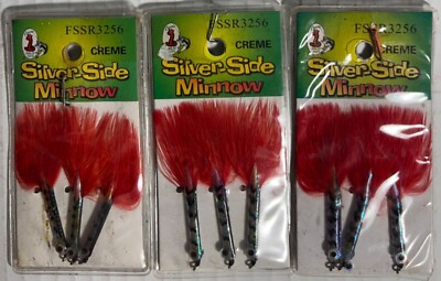 Vintage Creme Fishing Lures Silver-Side Minnow SS Bar Fish Red Lot Of 3 ...