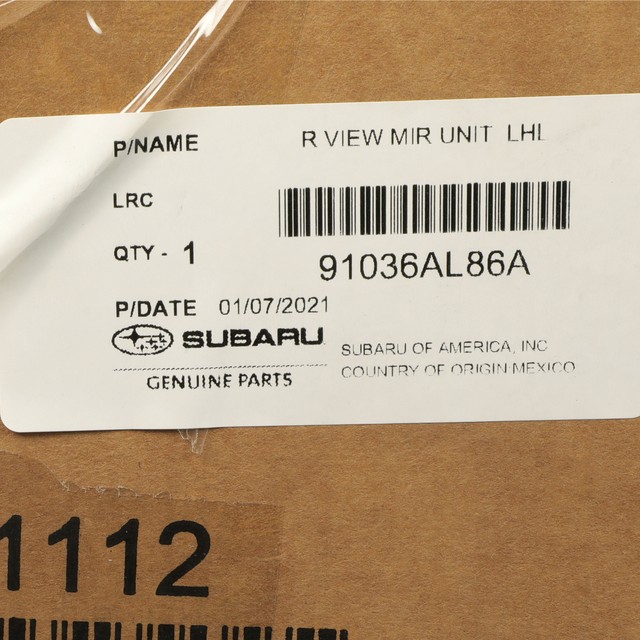 Genuine Subaru R View Mirror Unit LHL 91036AL86A for sale online | eBay