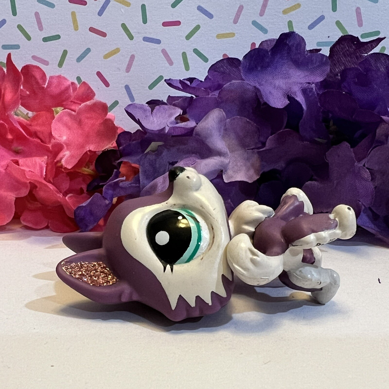 Littlest Pet Shop LPS Authentic 2297 Glitter Sparkle Husky Dog Wolf ...