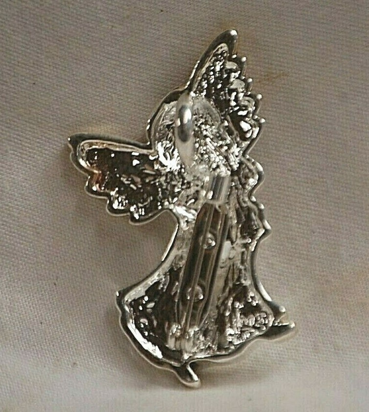 MJ Signed Jewelry Angel Pin Brooch Pendant Costume Jewelry Silver ...