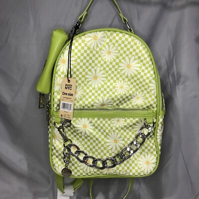 Madden NYC Daisy Floral Zip Chain Mini Backpack NWT With Match Wallet ...