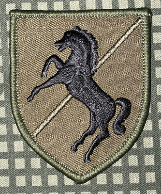 US Army OD Subdued 11th Cavalry Division Patch Iron-On Repro New A369 ...