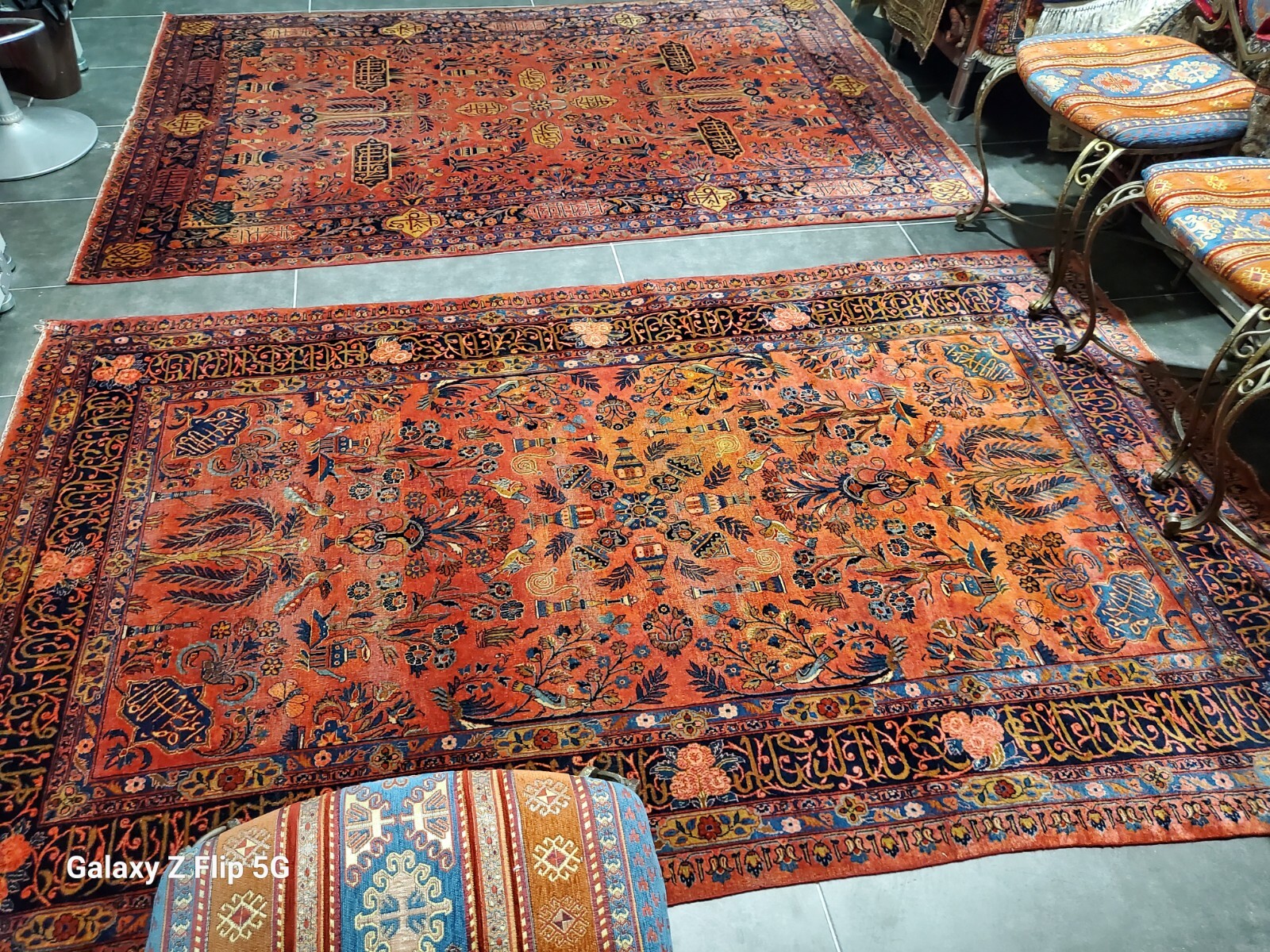 GENUINE ANTIQUE PAIR MIDDLE EASTERN MANCHESTER RUGS | eBay