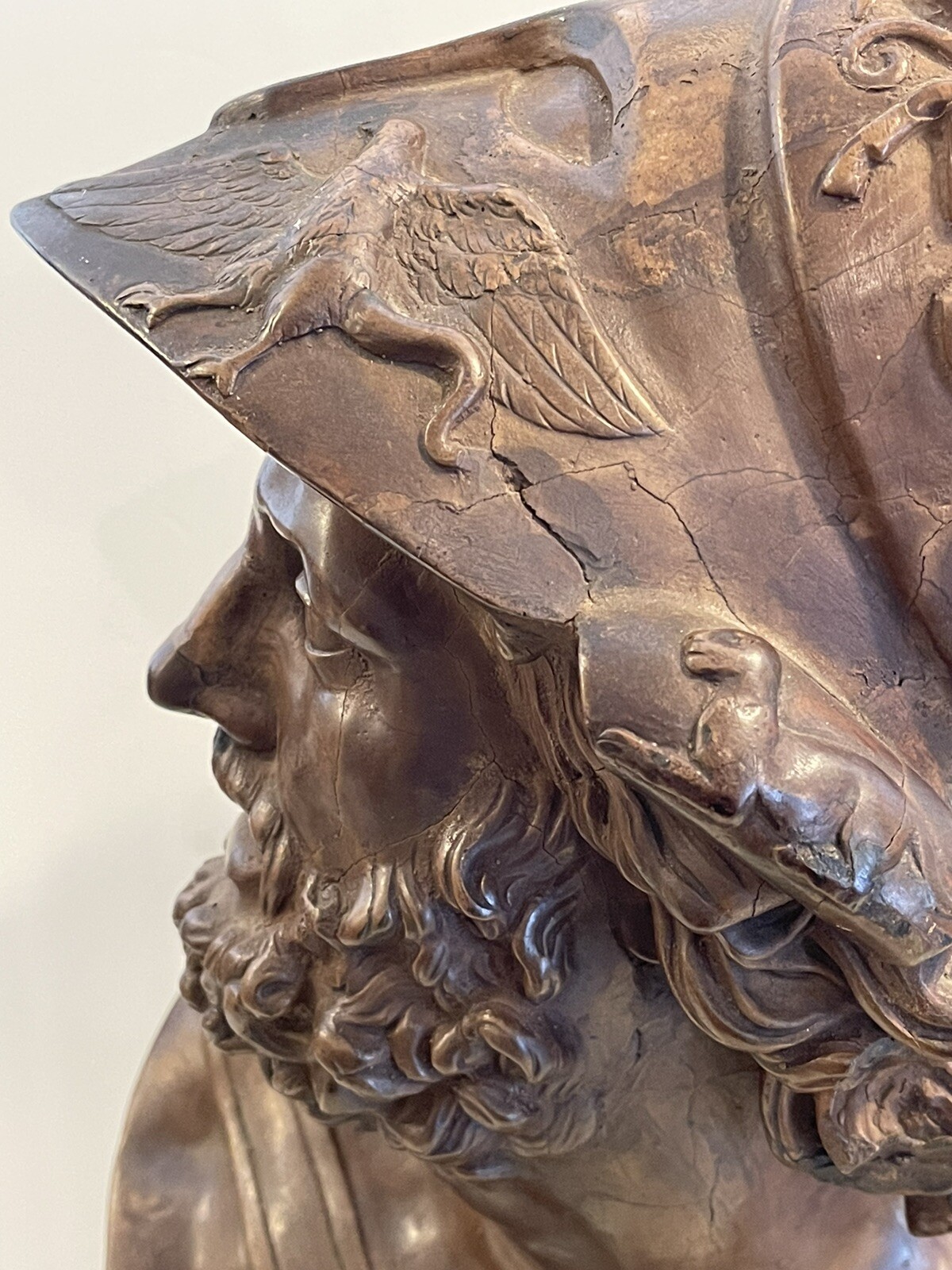 19c Ajax Greek Warrior 20.5" Bust Sculpture Terracotta Statue After ...