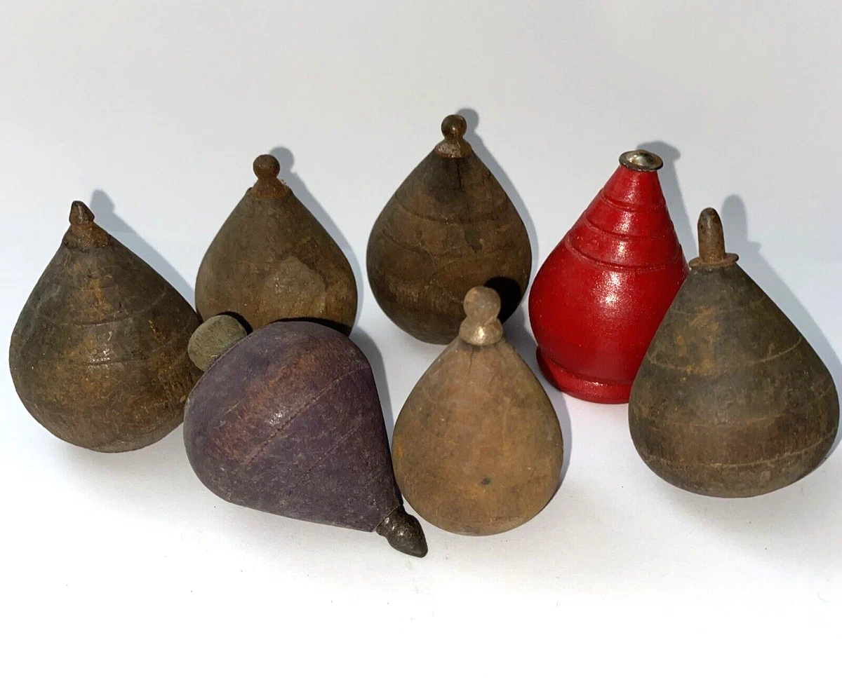 Antique Wooden Spinning Tops