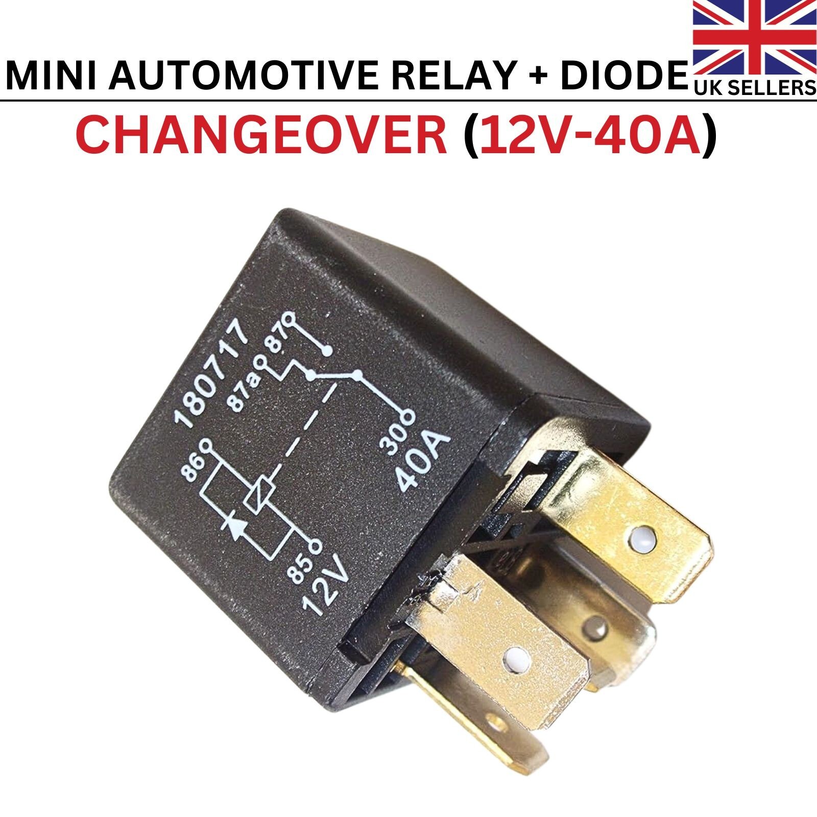 12V-40A Peak 80A 5Pin Mini Relays Changeover + Diode 12V-30A Peak 60A ...