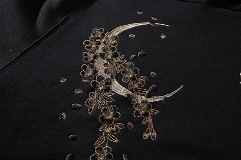 Myth Nine Tailed Fox Fashion Hoodie Embroidery Black Hoodie Pullover ...