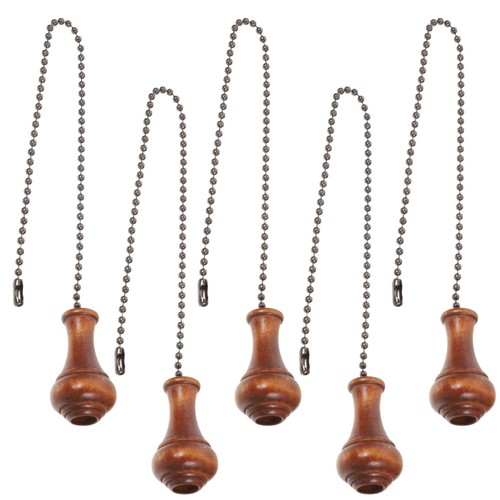 5 Pcs Wooden End Ceiling Fan Pull Chain Beaded Chain For Light Fixtures ...