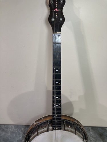 Vintage Unmarked 4 String Banjo With Rhinestone Inlay Grover Tail Piece ...