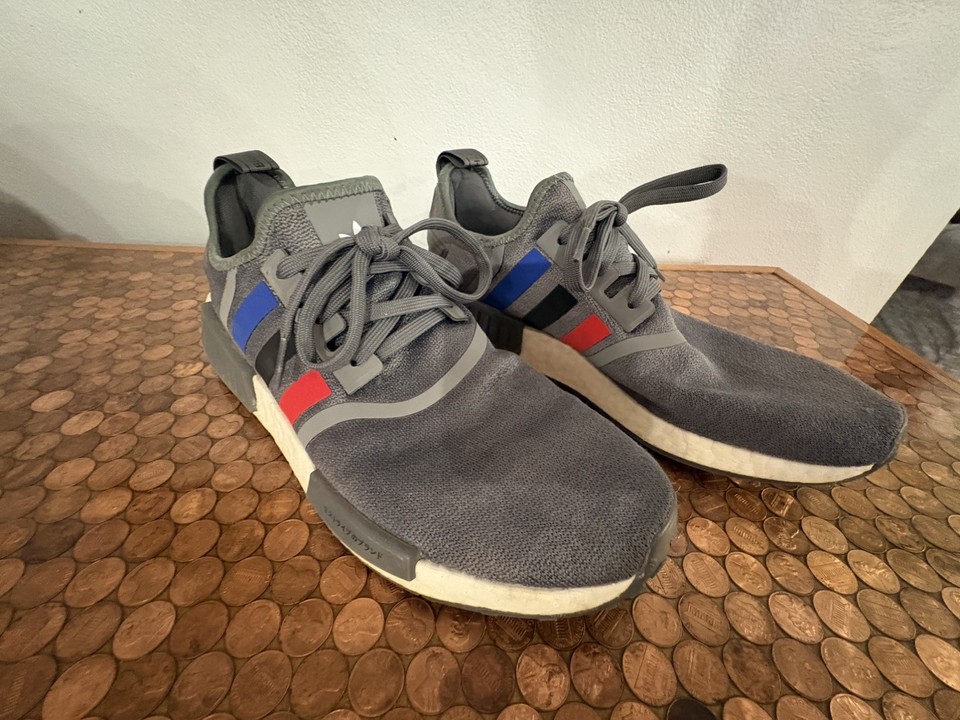 Adidas NMD R1 Originals Grey Red White Blue Black Men’s FZ5708 SIZE 11 ...