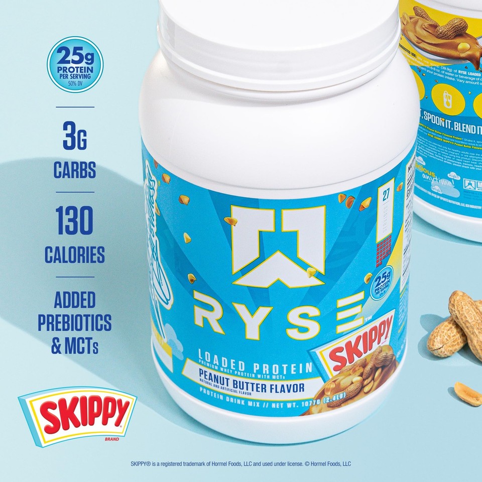 RYSE Loaded Protein Powder - Skippy Peanut Butter - 25g Whey Protein ...