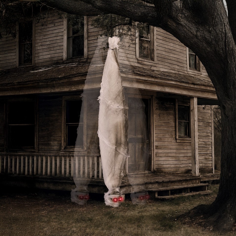 3FT Halloween Hanging Cocoon Corpse Dead Body Prop Sound-activated ...