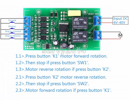 20A Limit DC Motor Controller 5V 12V 24V Driver Module Board CW CCW ...