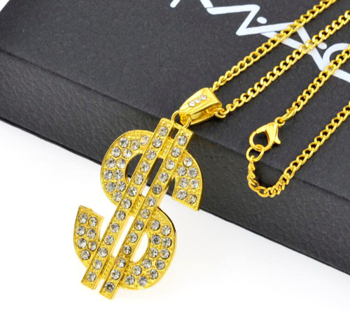 Gold Dollar Magic Mike Sign Necklace Gangster Pimp Hip Hop Fashion ...