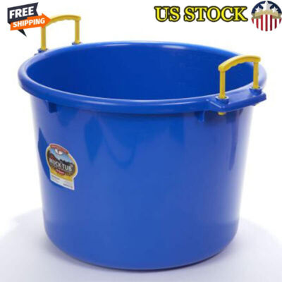 70 Quart Durable Muck Bucket W/ Handles Barn Cleanup Gardening Utility ...