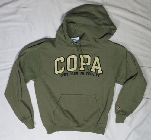 POINT PARK UNIVERSITY MENS SHIRT SMALL OLIVE GREEN HOODIE COPA FLEECE ...