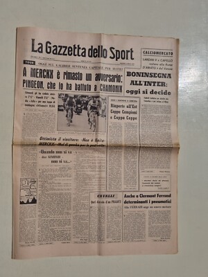 Gazzetta Dello Sport July 8 1969 Boninsegna To Inter - Pingeon Chamonix ...