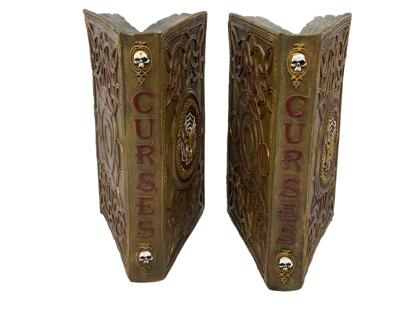 2 Cursed Books with Skeltons Light Up Book Ends Display Halloween ...