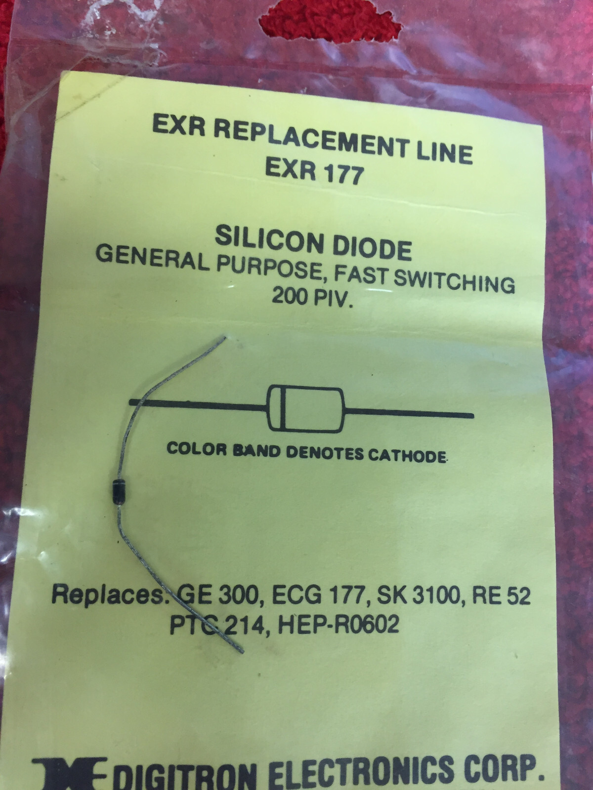 EXR 177 SILICON DIODE GENERAL PURPOSE FAS SWITCHING 200PIV ECG177 NOS ...