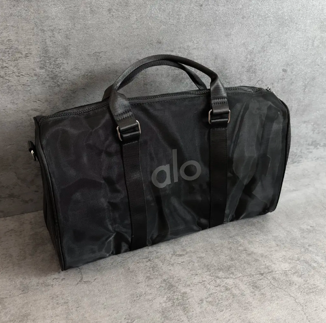 Alo Yoga Mini Sheer Duffle Bag Black Mesh Crossbody Gym Travel Tote NWT ...