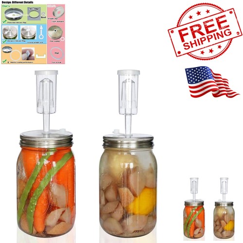 Fermentation Lids, Fermentation Kit- 2 Mason Jars Fermenting Lids, 2 ...