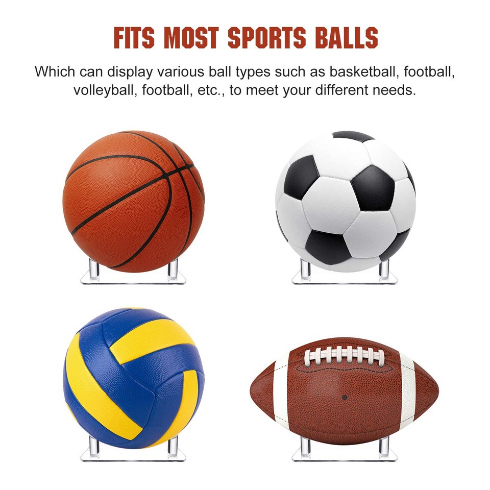 2 Pcs Acrylic Trianle Ball Stand Display Sports Ball Storage Rack for ...