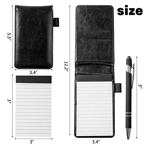 10 Pcs Mini Pocket Notebook Set with Leather Pocket Notepad Holder and ...
