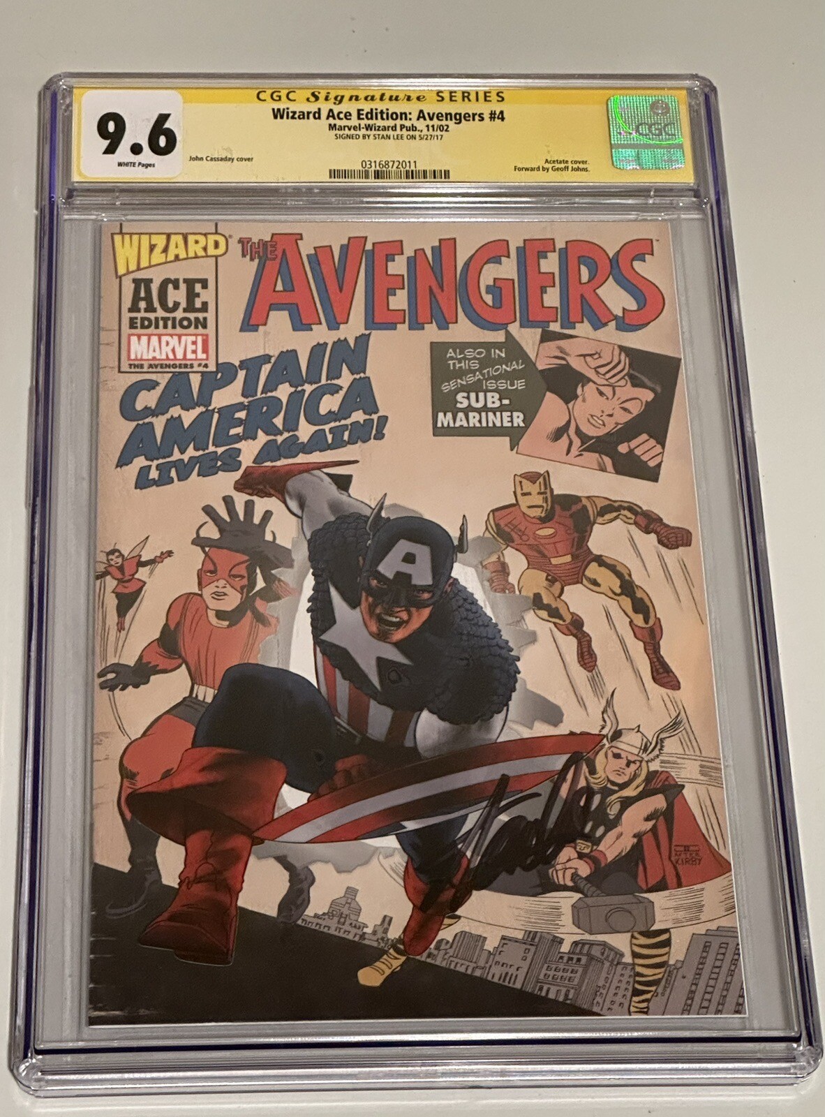 Wizard Ace Edition Avengers 4 CGC 9.6 Signed STAN LEE Signature Series ...