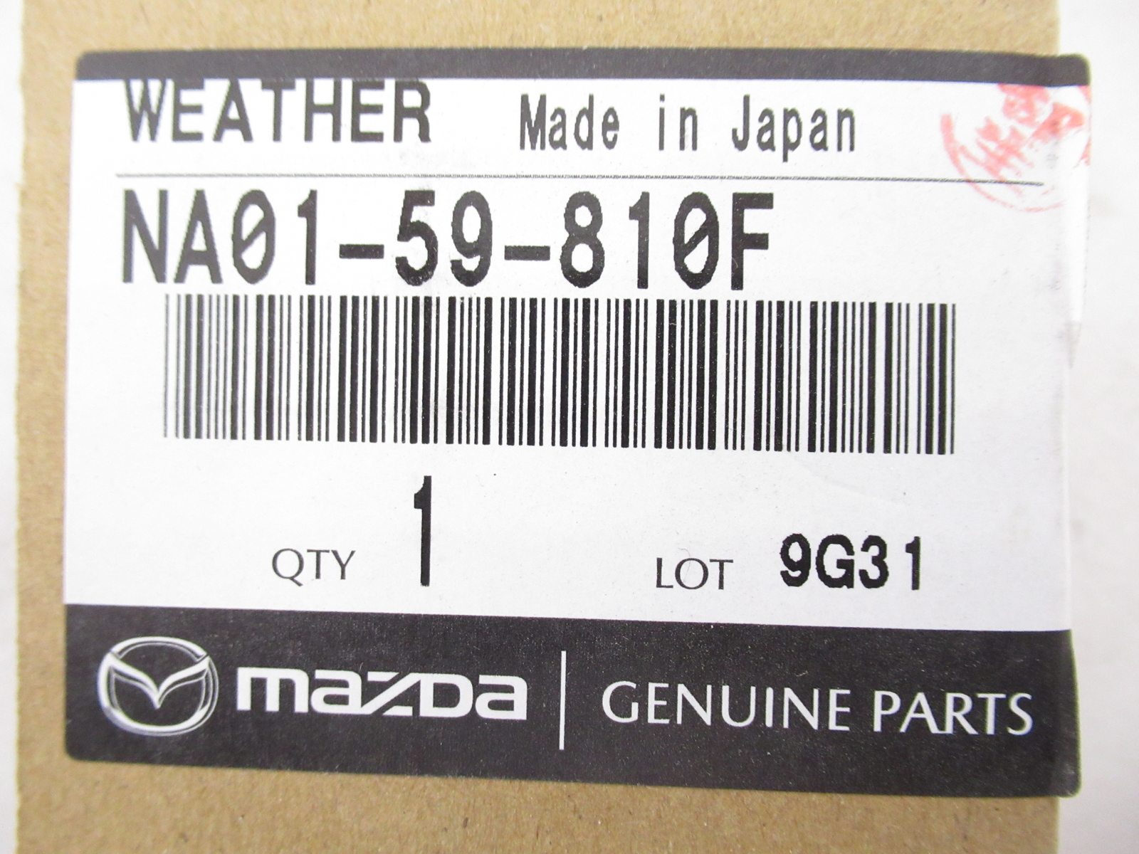 Genuine OEM Mazda NA01-59-810F Left Driver Outer Weatherstrip Sweep ...