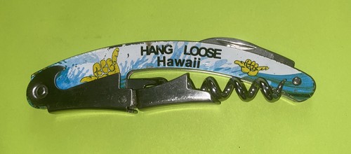 *USED* HAWAII-"HANG LOOSE" CORKSCREW DOUBLE LEVER FOIL CUTTER WAITE ...