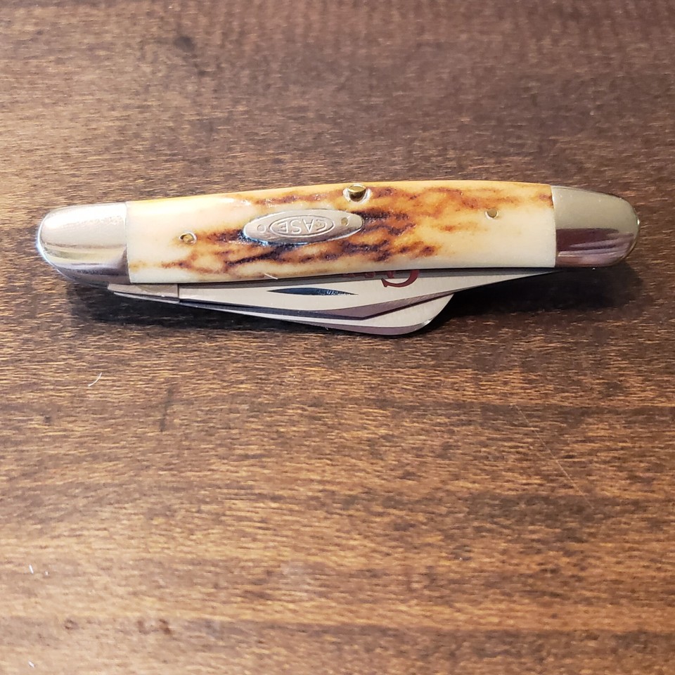 1978 CASE XX (#5347 HP SSP) 3 BLD/GORGEOUS STAG "STOCKMAN" POCKET KNIFE ...