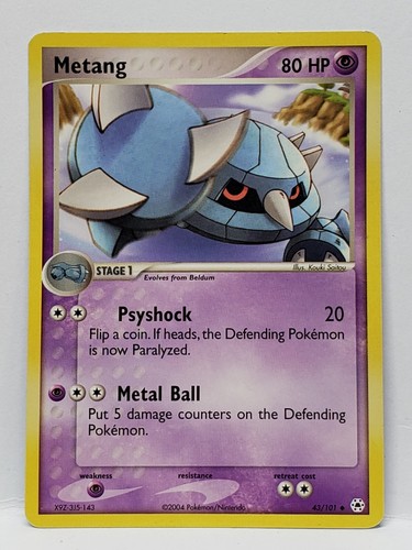 Metang 43/101 EX Hidden Legends Uncommon Nintendo 2004 Pokemon Card VLP ...