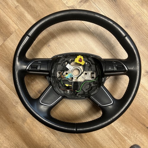 ☑️ 2012-2015 AUDI A6 A7 - 4 SPOKE STEERING WHEEL BLACK leather OEM ...