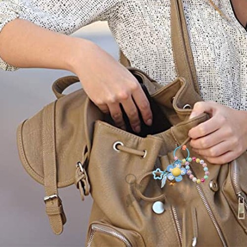 Flower Keychain Cute Handbag Keyring Bead Wristchain Handbag Charm | eBay