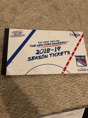 2018-19 NEW YORK RANGERS SEASON TICKET BOOK SET STUBS 1 TICKET TO ALL ...
