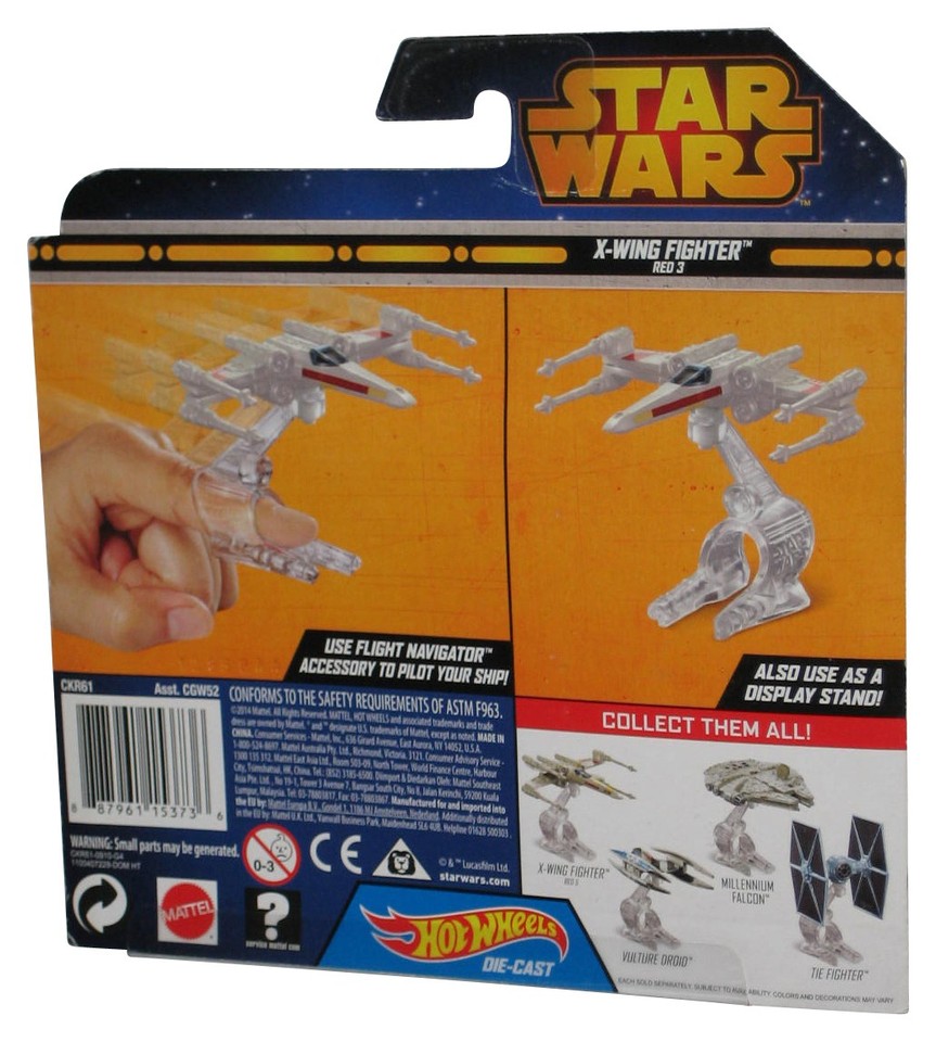 Star Wars Hot Wheels Starships (2014) X-Wing Fighter Red 3 Vehicle Die ...