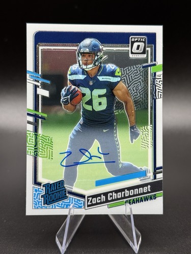 2023 Panini Optic Zach Charbonnet /199 On Card Auto Seahawks #294 Rated ...